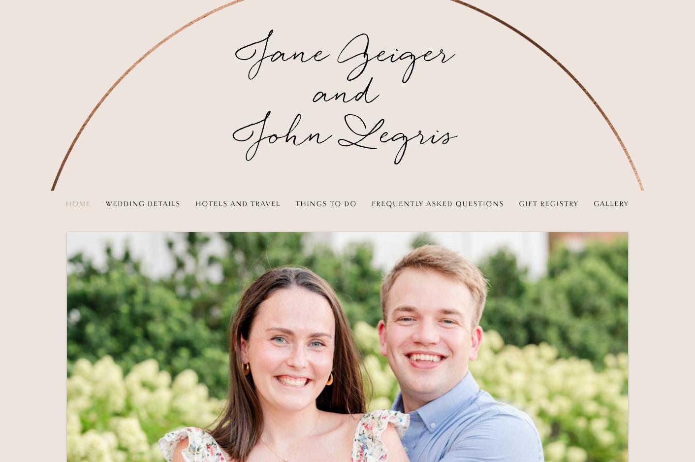 Jane Geiger & John Legris's Wedding Website — Minted