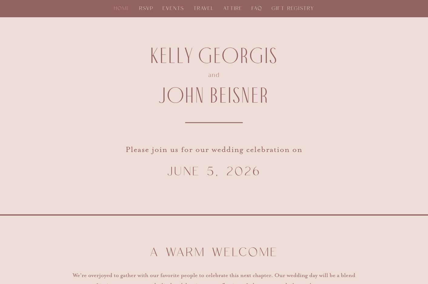 Kelly Georgis & John Beisner's Wedding Website — Minted